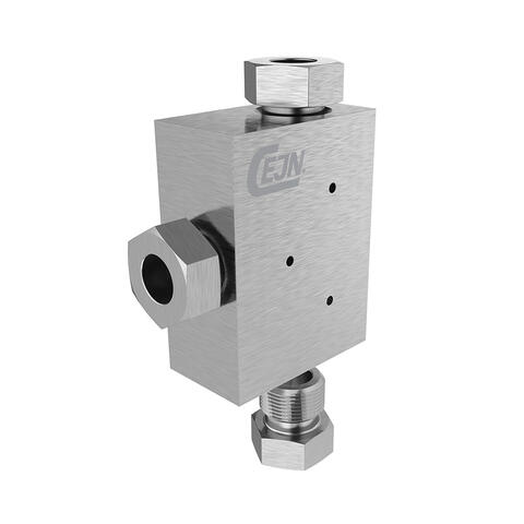 Bloc de raccordement CEJN en inox 316L, 3 voies en T 1/4'' pour tube, 4140 bar