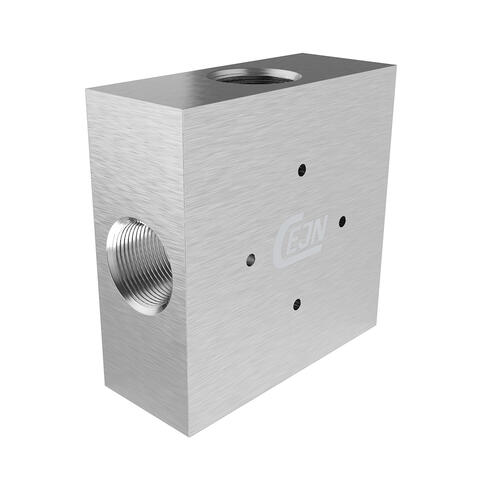 Bloc de raccordement CEJN en inox 316L, 4 voies en croix 1/4'' Gaz, 1380 bar