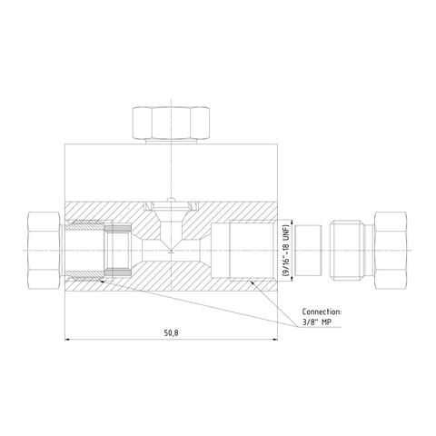 Bloc de raccordement CEJN en inox 316L, 3 voies en T 3/8'' Gaz, 1380 bar